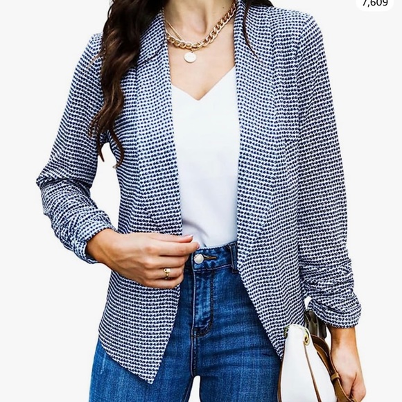 Pogtmm Jackets And Coats Pogtmm Women 34 Sleeve Blazer Open Front